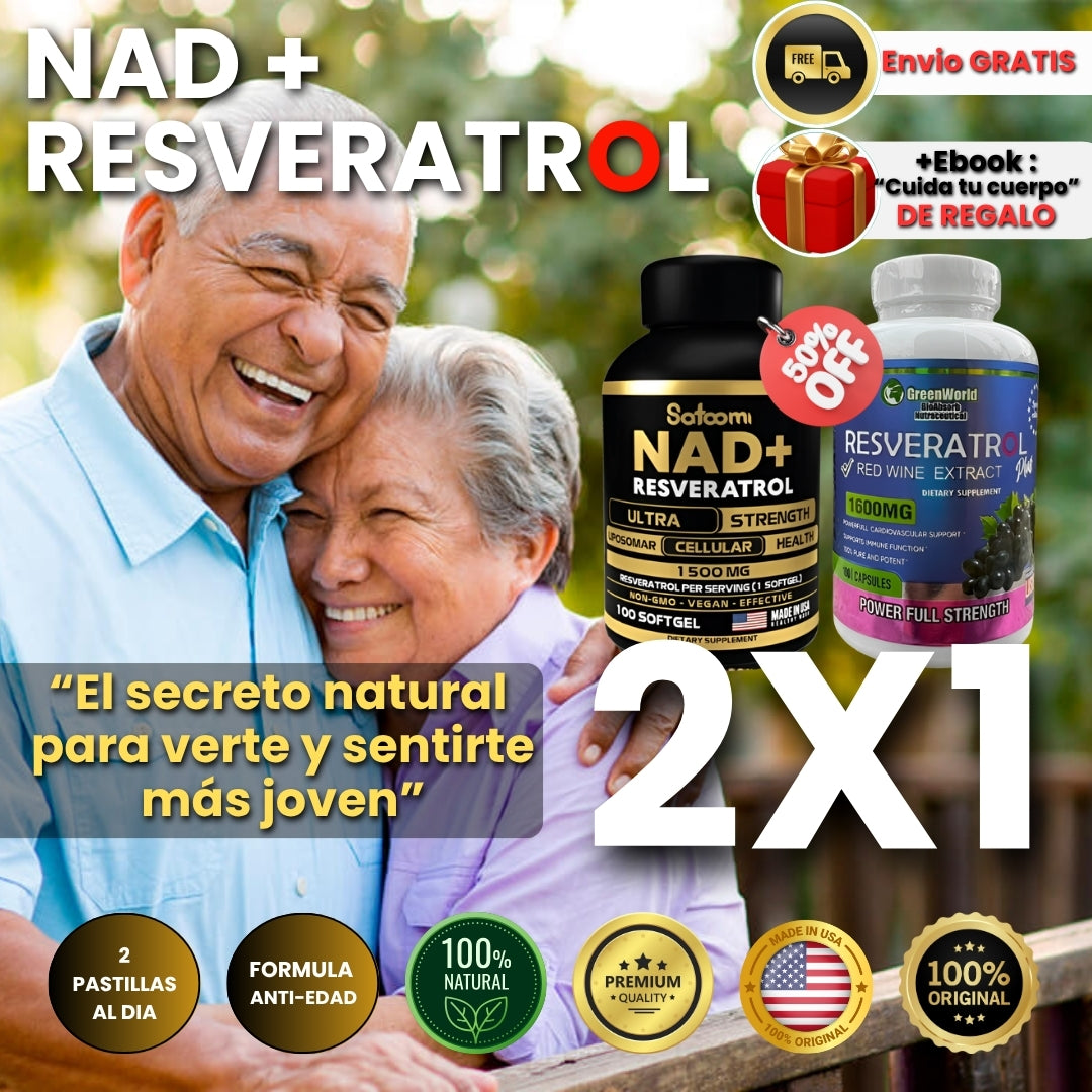 NAD+ RESVERATROL™ PLUS | 2x1 + Regalo GRATIS – Hallure Beauty